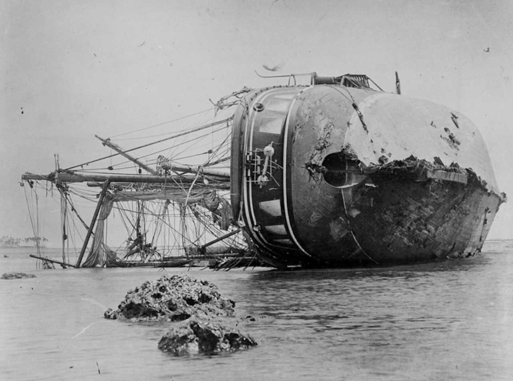 La épica huida del «HMS Calliope» del ciclón de Apia – En visita de ...